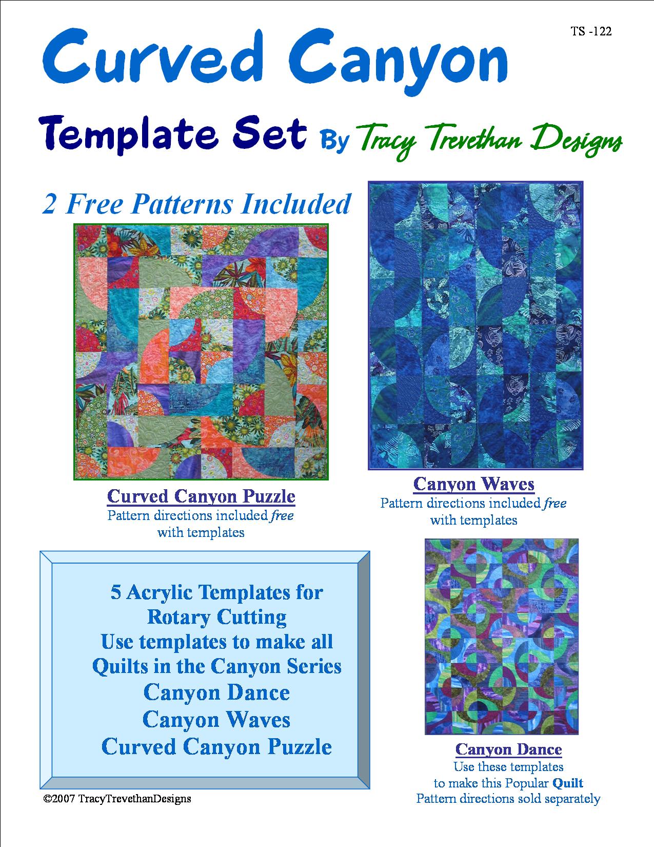 Canyon Dance Quilt Series Template Set | Tracy Trevethan Designs